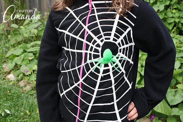 Spiderweb Costume Using Duct Tape and Sweatsuit
