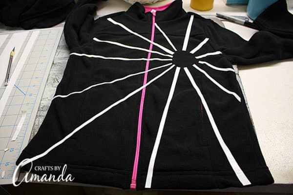 Spiderweb Costume Using Duct Tape and Sweatsuit