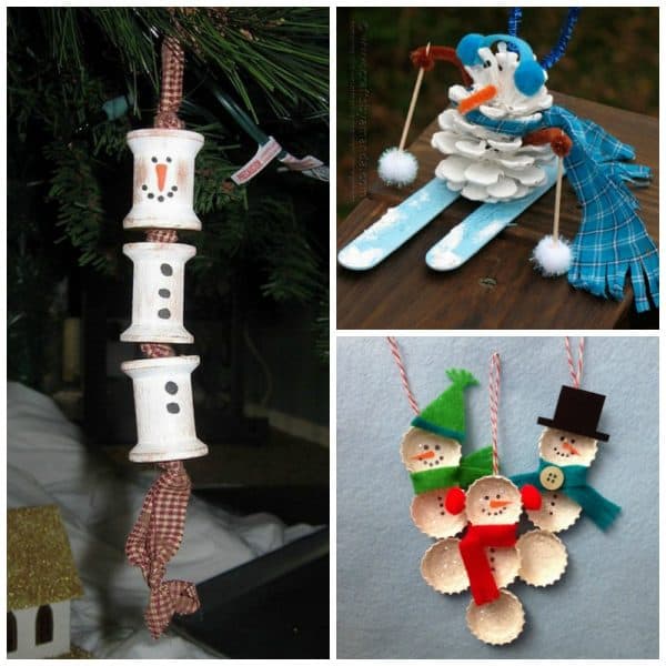 27 DIY Snowman Ornaments for Christmas: snowman ornament crafts