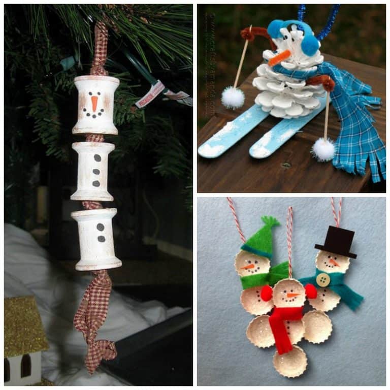 27 DIY Snowman Ornaments for Christmas: snowman ornament crafts