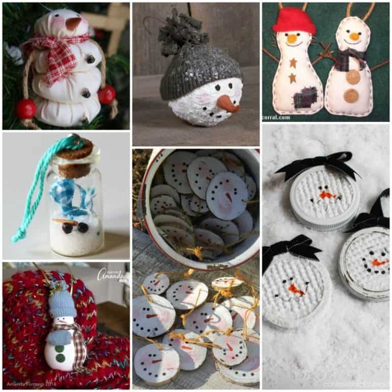 27 DIY Snowman Ornaments for Christmas: snowman ornament crafts