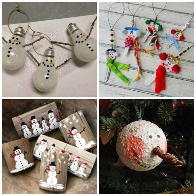 27 DIY Snowman Ornaments for Christmas: snowman ornament crafts