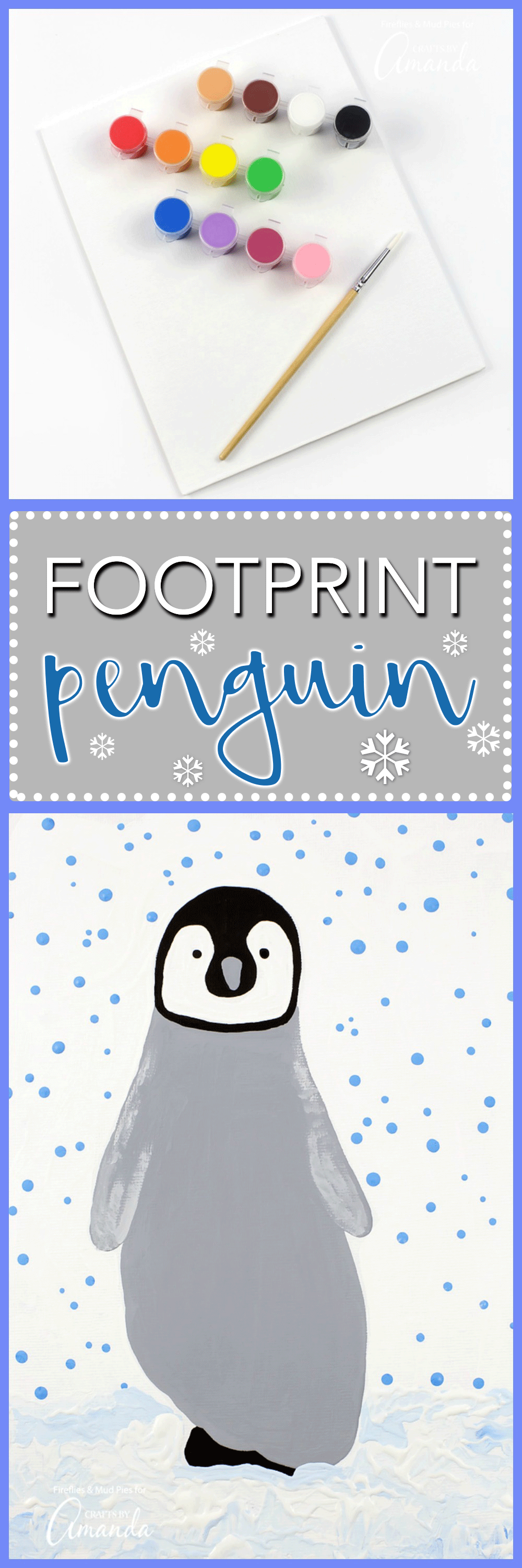 Footprint Penguin: penguin chick footprint art, a fun and easy winter craft