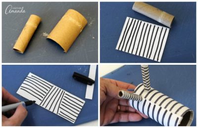 Cardboard Tube Zebra: a great recycled project kids will love!