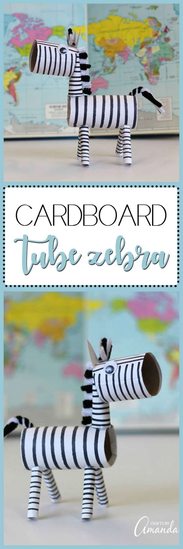 Cardboard Tube Zebra: a great recycled project kids will love!