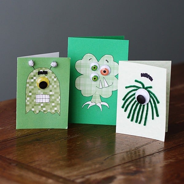 Monster Cards: the perfect St. Patrick's Day craft for kids!