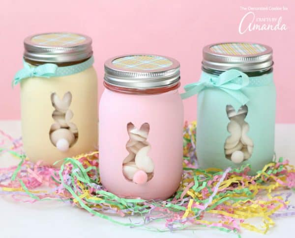 Easter Bunny Mason Jars - Crafts by Amanda - Easter Crafts
