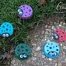 Plastic Lid Ladybugs: a cute kid's craft made from recycled milk lids!