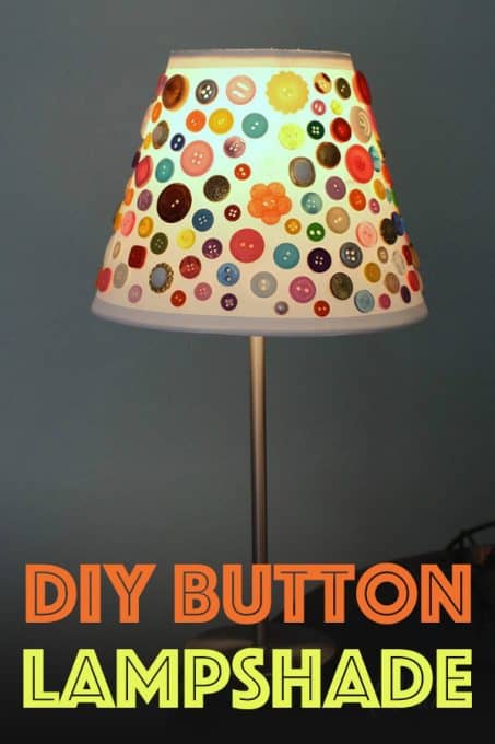 Button Lamp Shade: a great home decor adult craft bursting with color!