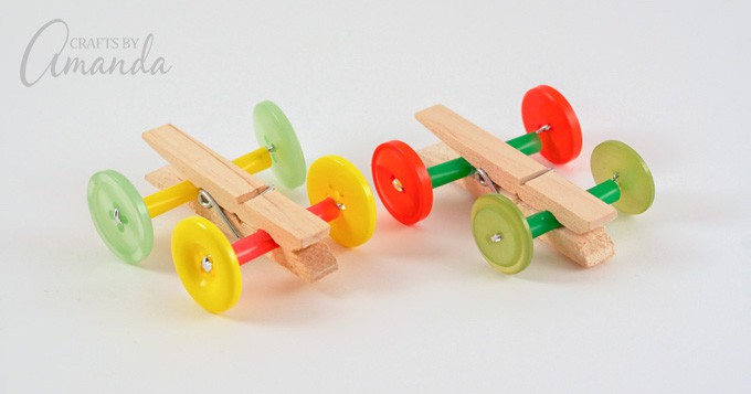Clothespin Car: an easy to make boredom buster craft for a rainy day!