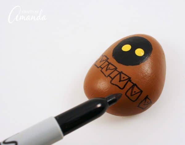 Jawa Rocks: a fun painted rock craft for Star Wars fans