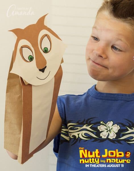 Paper Bag Squirrel Puppets: Surly and Andie from Nut Job 2