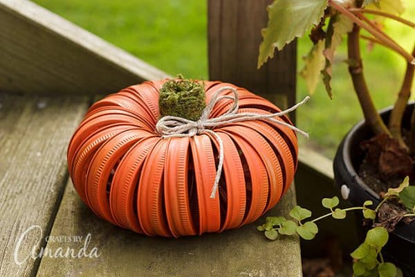 Mason Jar Lid Pumpkins - Crafts by Amanda - Fall Crafts