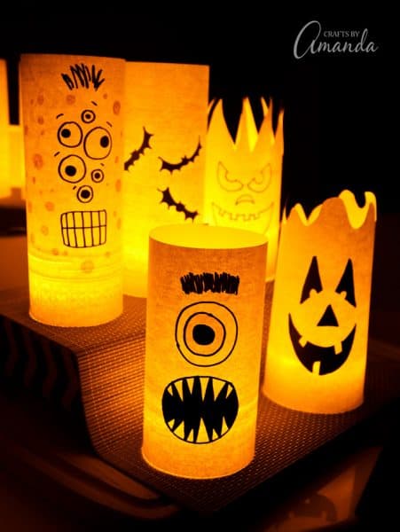 Paper Halloween Luminaries - Crafts by Amanda - Halloween Crafts