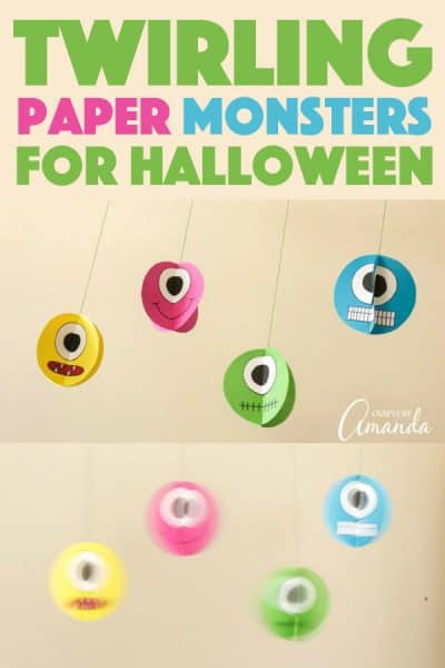 Twirling Paper Monsters: fun decoration for Halloween or a monster party!
