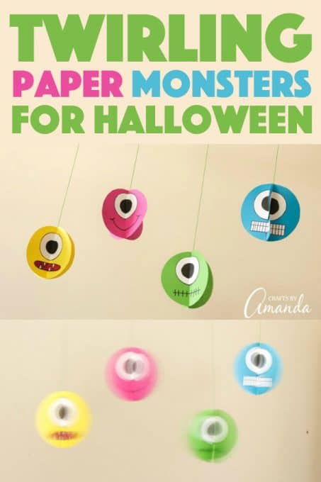 Twirling Paper Monsters: fun decoration for Halloween or a monster party!