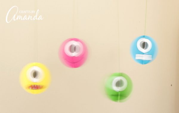 Twirling Paper Monsters: fun decoration for Halloween or a monster party!