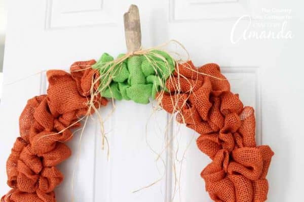 Burlap Pumpkin Wreath: Add this whimsical touch of fall to your home!