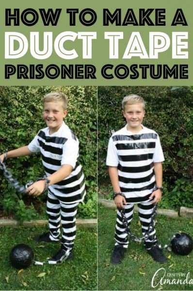 Prisoner Costume: easily made with duct tape and white clothes!