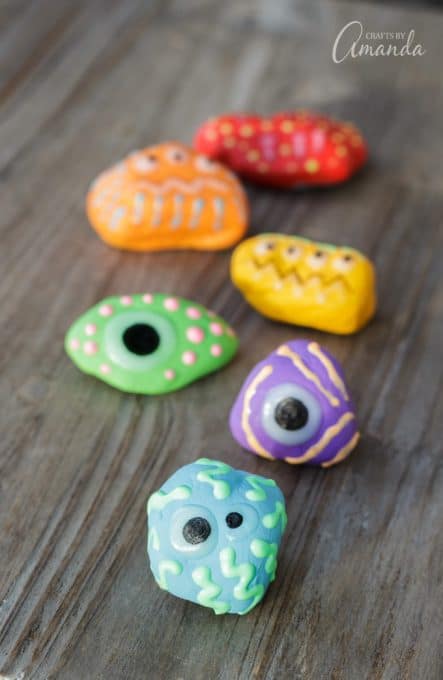 Glow in the Dark Monster Rocks: a fun glowing Halloween craft