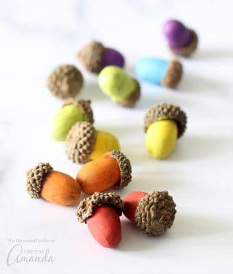 Painted Acorns: this simple fall craft will brighten up your home!