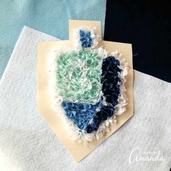 Dreidel Craft: make a puffy dreidel from tissue paper