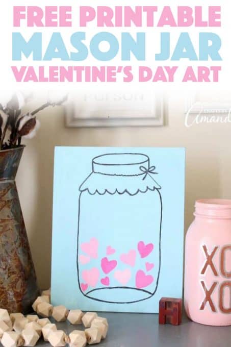 Mason Jar Valentine's Day Art: easy and cute Valentine's Day art!