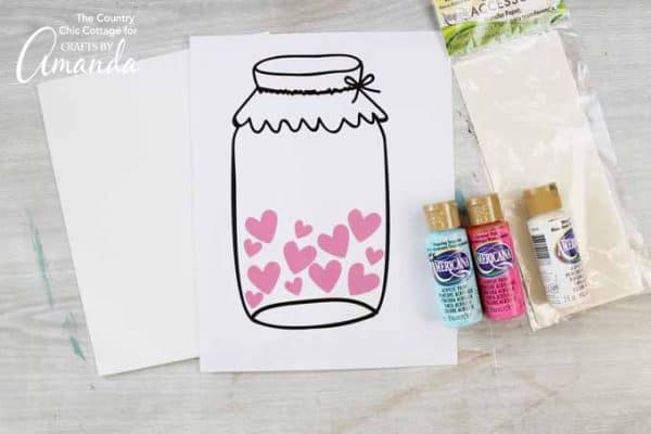 Mason Jar Valentine's Day Art: easy and cute Valentine's Day art!