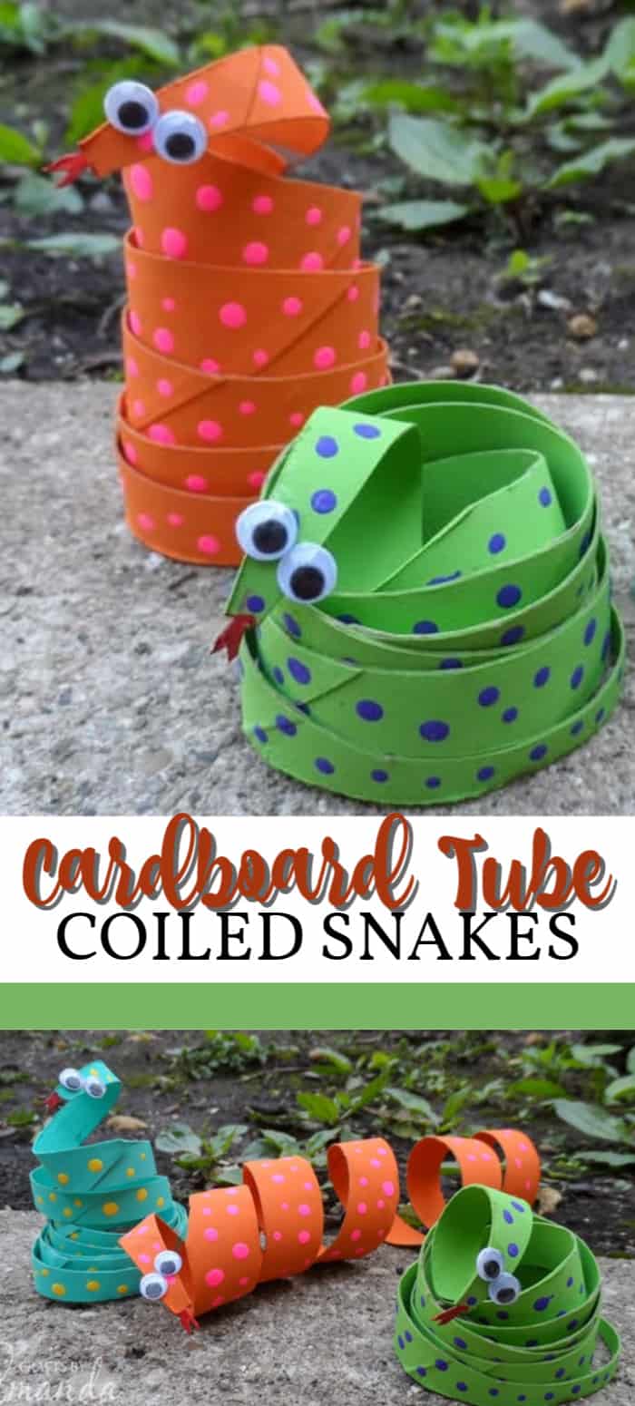 Cardboard Tube Coiled Snakes - Crafts by Amanda - TogetherWeCraft