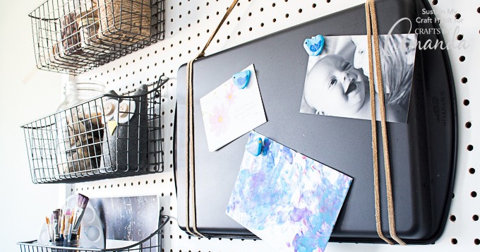 Magnetic Board: create a stylish magnetic board from an old cookie sheet!