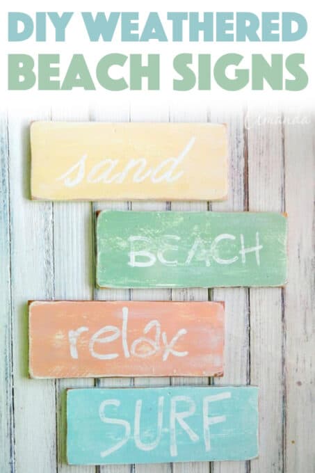 Beach Signs: weathered rustic beach signs you can make yourself