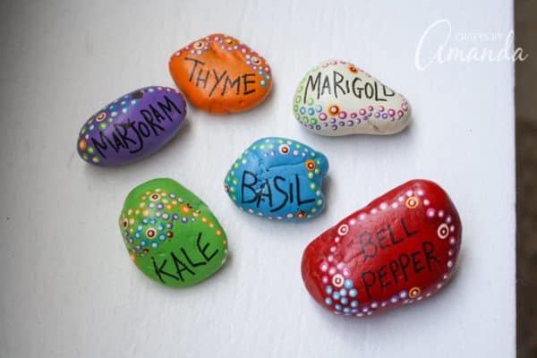 Rock Garden Markers: paint rocks to make markers for your plants