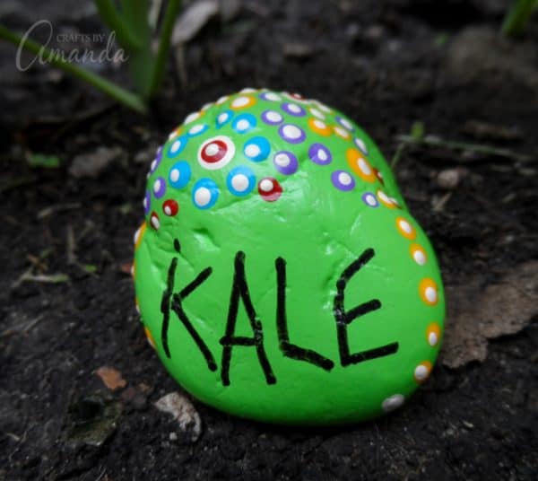 Rock Garden Markers: paint rocks to make markers for your plants