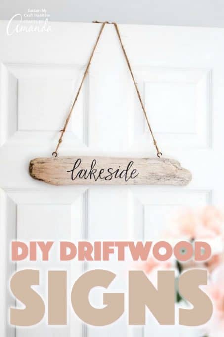 Driftwood Sign: made with beach-found wood pieces and paint!