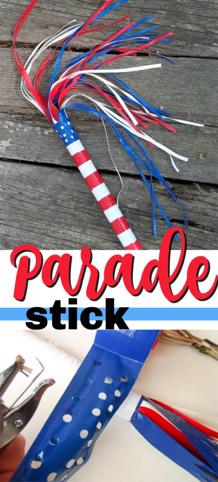 Patriotic Duct Tape Parade Stick: have the kids help with this ...