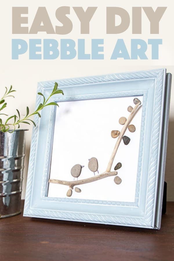 Pebble Art: create your own DIY pebble art birds on a branch!