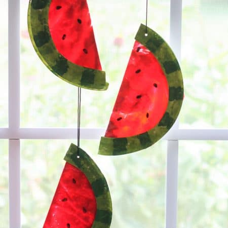 Watermelon Suncatchers: the perfect summer craft for kids