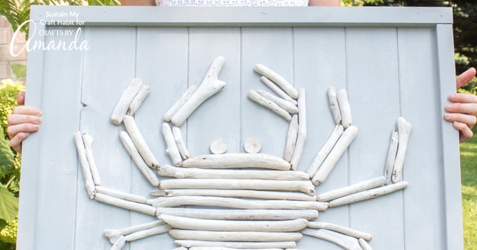Driftwood Crab Wall Art: make a crab from driftwood, perfect coastal decor