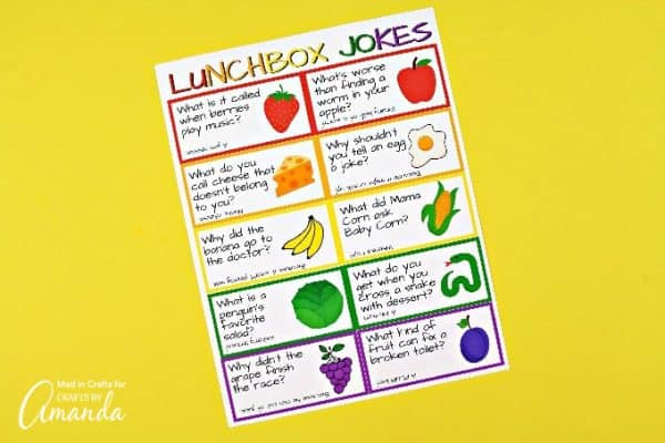 Printable Lunchbox Joke Cards - Crafts by Amanda - Free Printables