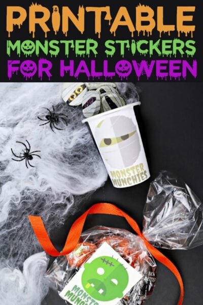 Printable Monster Stickers: a printable easy Halloween treat bag idea!