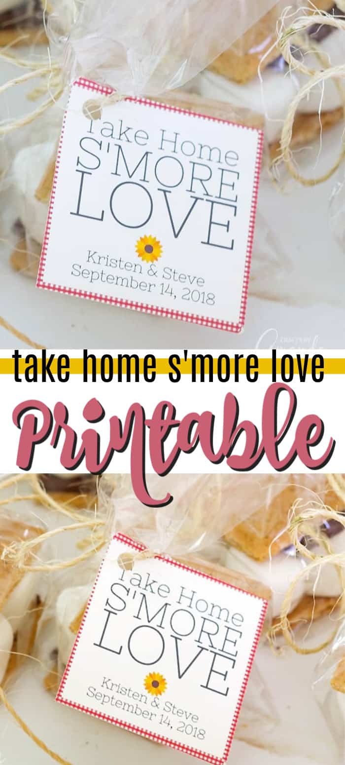 Take Home S'more Love: Printable s'more party favor bags, bridal shower