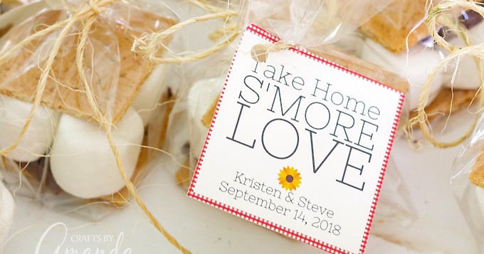 Take Home S'more Love: Printable s'more party favor bags, bridal shower