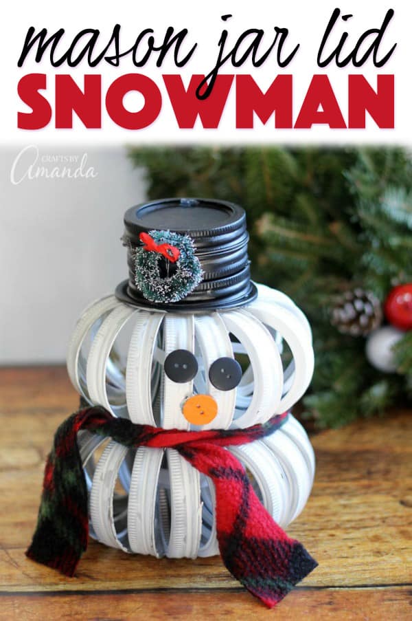 Mason Jar Lid Snowman Transform Metal Circles Into Cute Holiday Decor