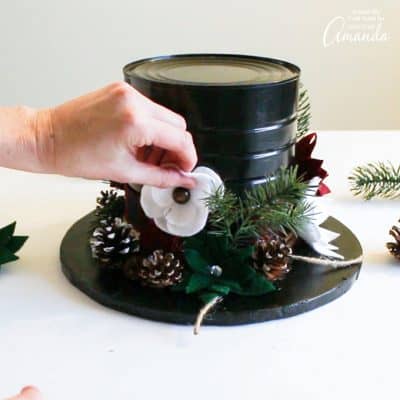 Snowman Hat Centerpiece - a fun winter time recycling project