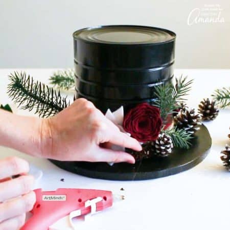 Snowman Hat Centerpiece - a fun winter time recycling project