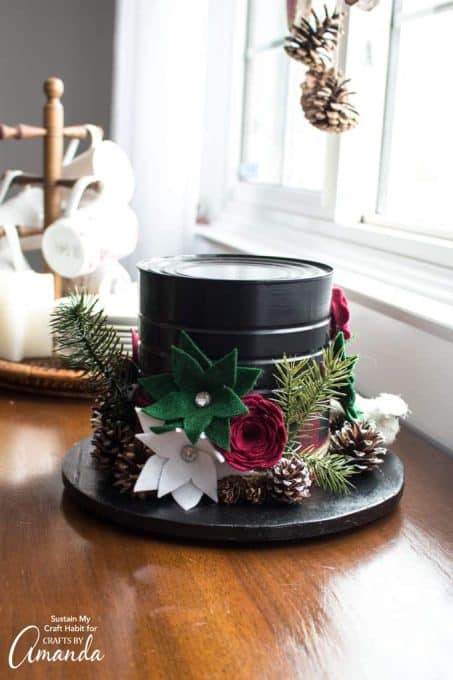 Snowman Hat Centerpiece - a fun winter time recycling project