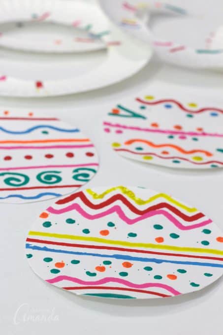 Melted Crayon Ornaments for kids using paper plates