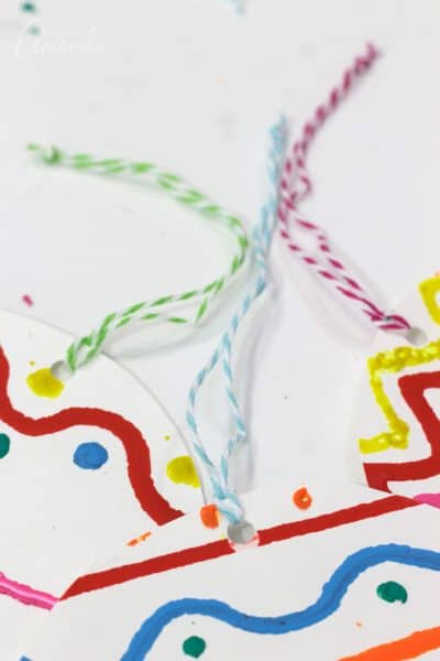 Melted Crayon Ornaments for kids using paper plates