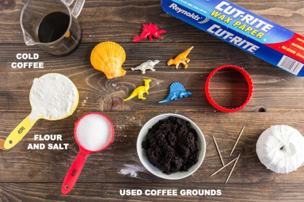 Coffee Ground Fossils - salt dough tutorial - Crafts by Amanda