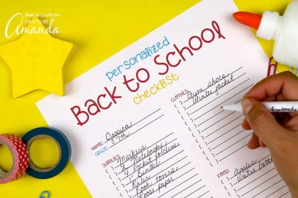Free Printable Back to School Checklist - Crafts by Amanda